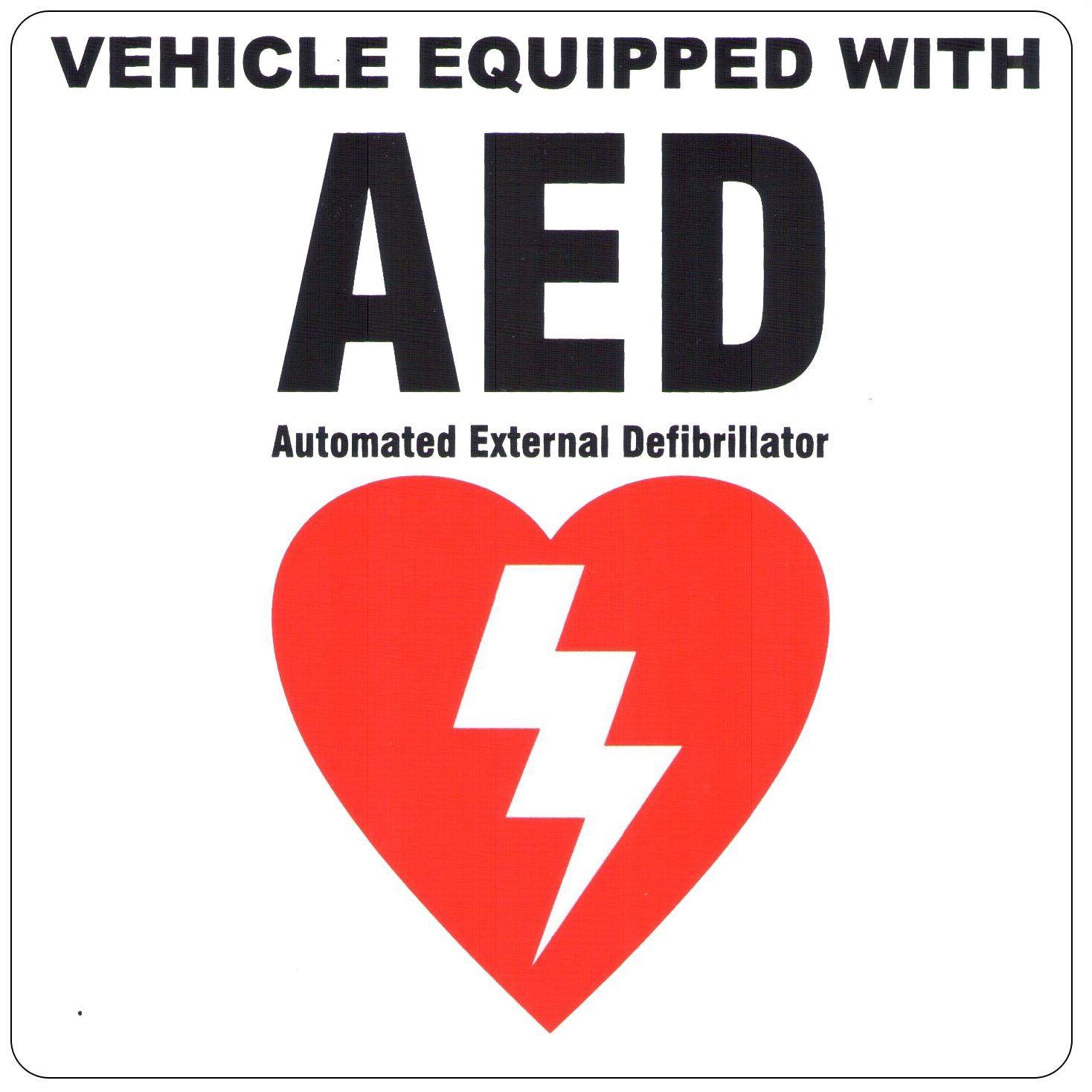 Vehicle Equipped with AED Decal – Bellator Medical LLC